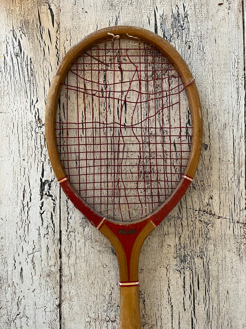 Antique Wooden Tennis Racket Beautiful 1920s Wards - Etsy