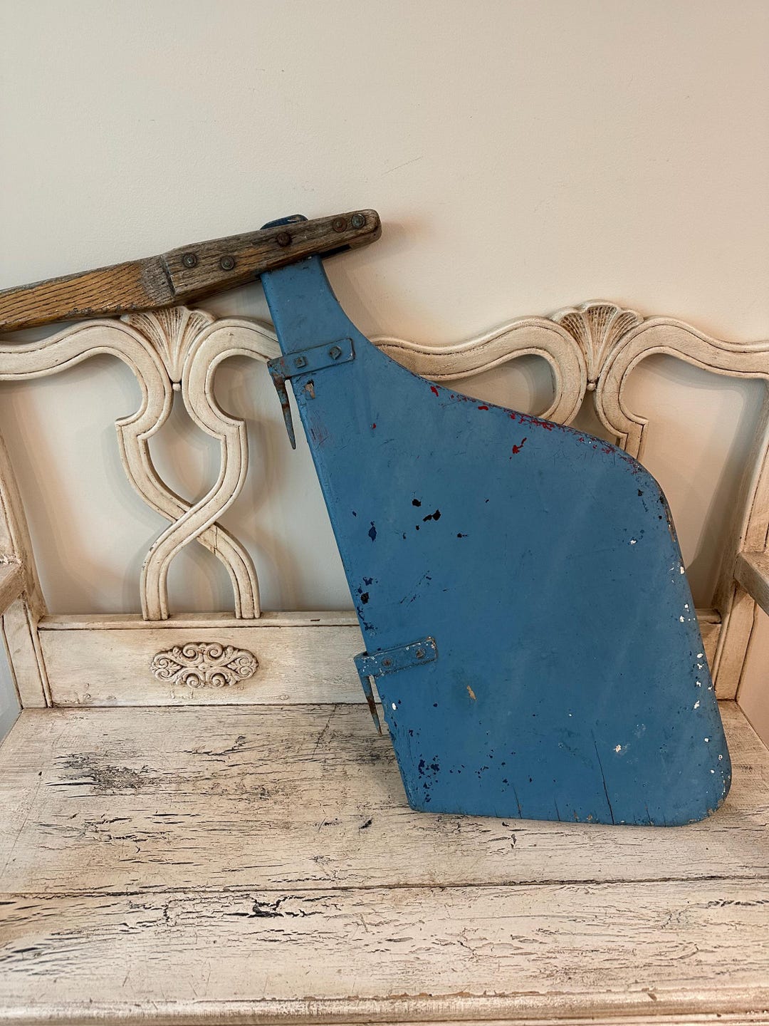 Vintage Wooden Boat Rudder - Rustic, Weathered Rudder - Fantastic ...