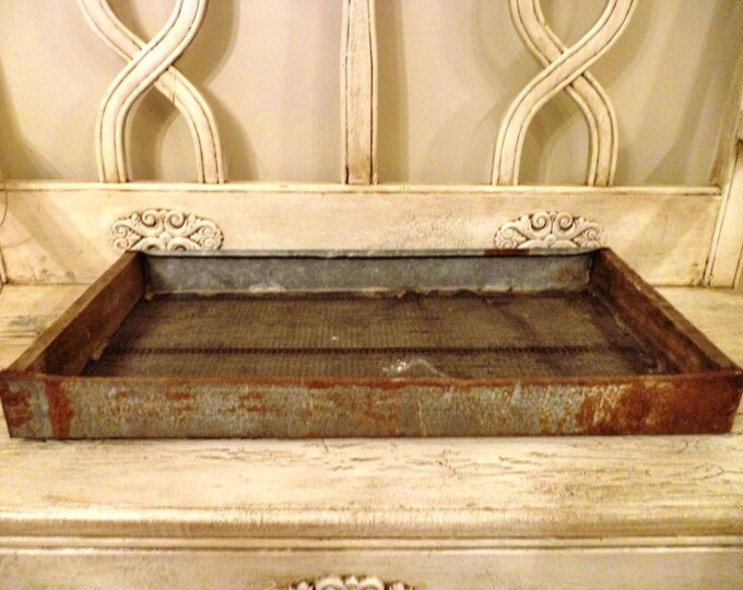 Rustic Wood and Galvanized Tray With Mesh/ Screen Bottom Great for ...