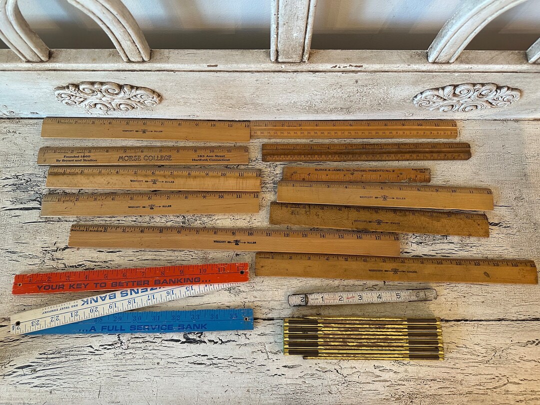 14 Vintage Rulers and Pieces Wooden Rulers Mixed Lot - Etsy
