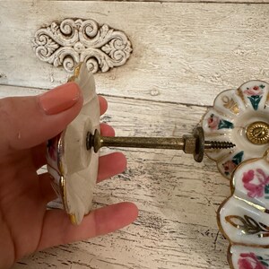 Vintage Ceramic Curtain Tie Backs Set of 6 Pretty, Hand Painted, Pink ...