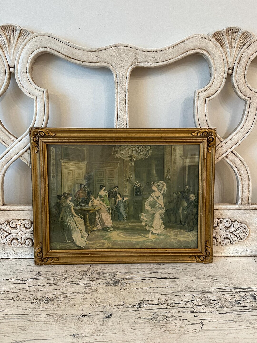 Vintage 1940's Romantic, Italian Style Print - Beautiful, Distressed ...