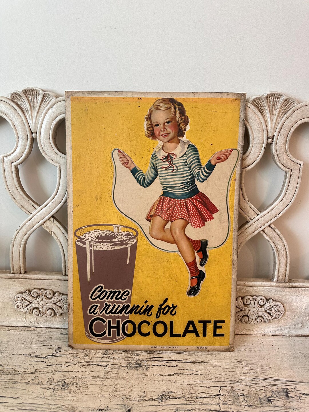 Vintage Grocery Store Advertising Poster - Vintage Chocolate Milk Sign ...