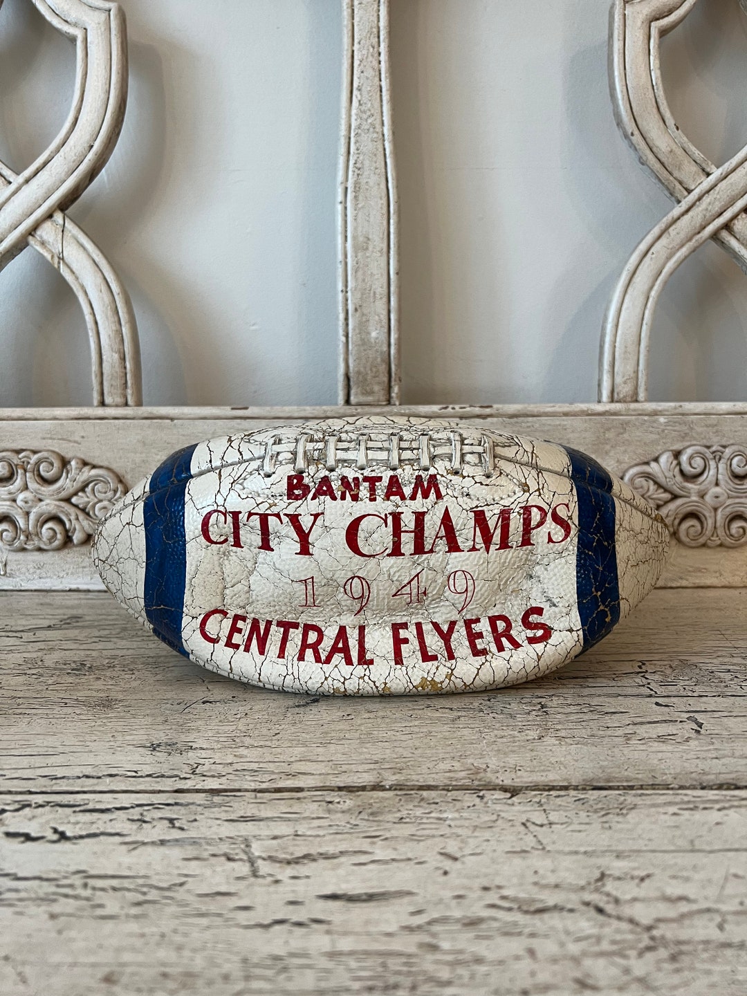 Vintage Leather Football - Bantam City Champs Trophy Ball - 1949 - Game ...