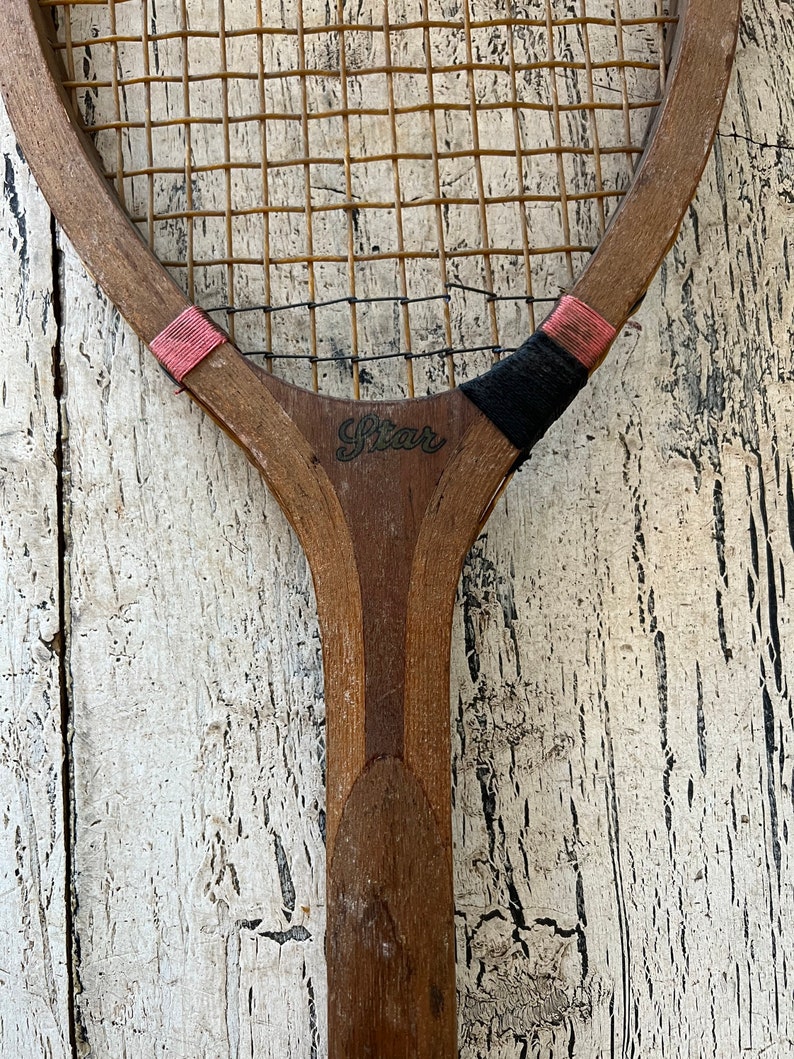 Antique Wooden Tennis Racket Beautiful 1920s Star Tennis - Etsy
