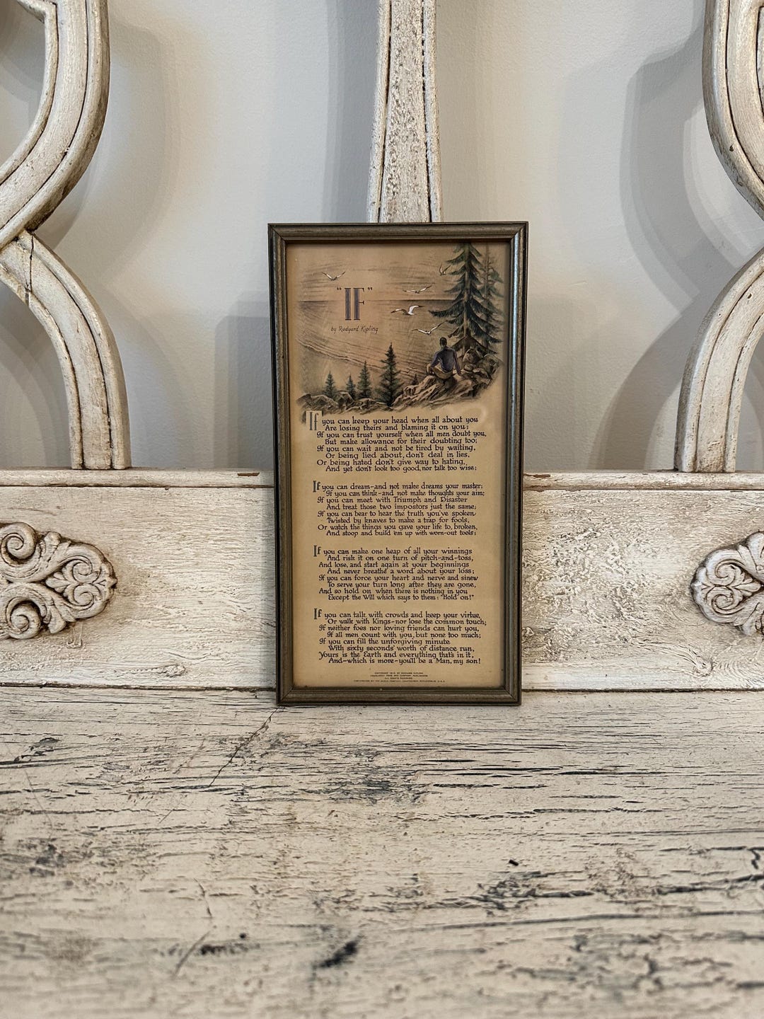 Vintage, 1930s Framed Poem - "if" by Rudyard Kipling- Framed Art Print ...