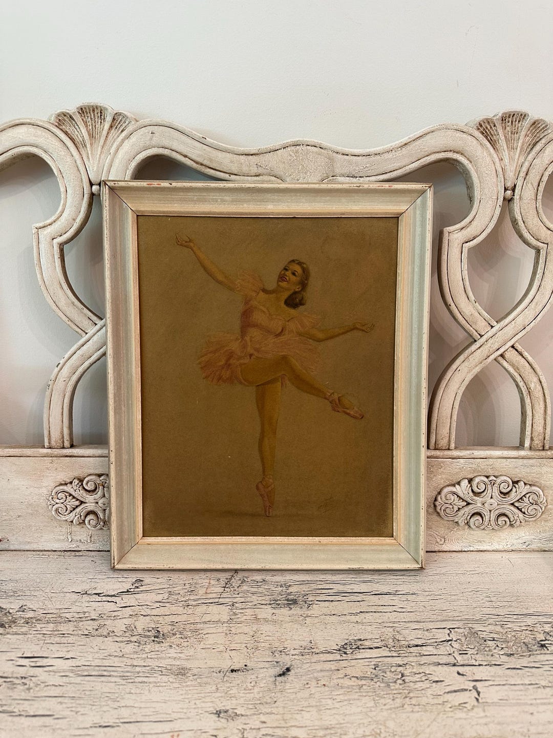 Vintage Ballerina Print Sugarplum Fairy Monte Distressed, Aged, Lovely ...