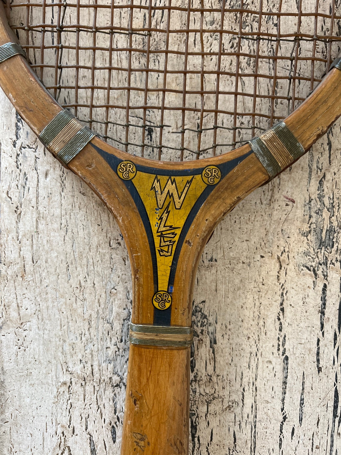 Antique Wooden Tennis Racket Beautiful 1920s Wright & - Etsy