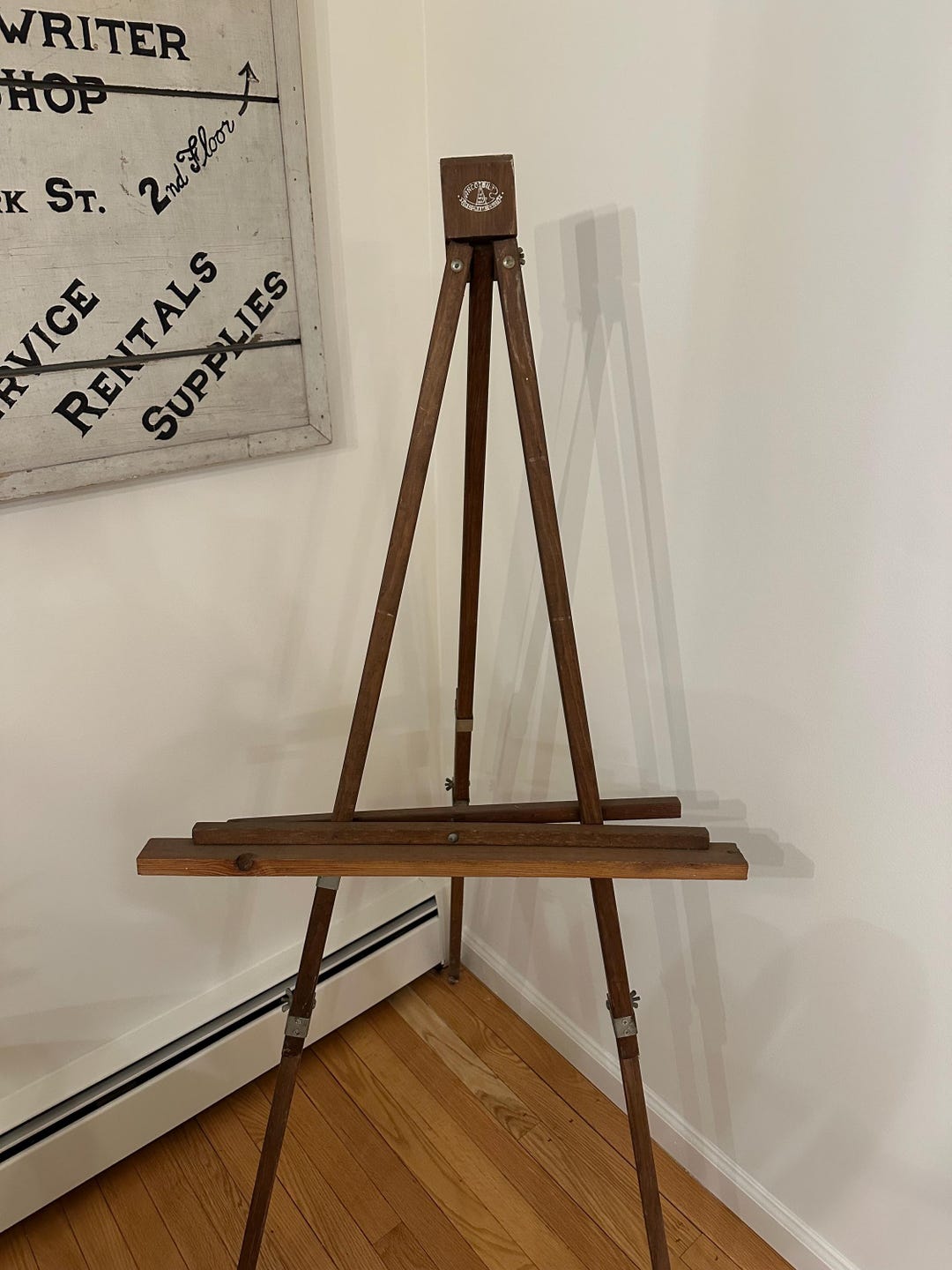 Vintage Wooden Artist's Easel - Tripod Travel Easel - Lightly ...