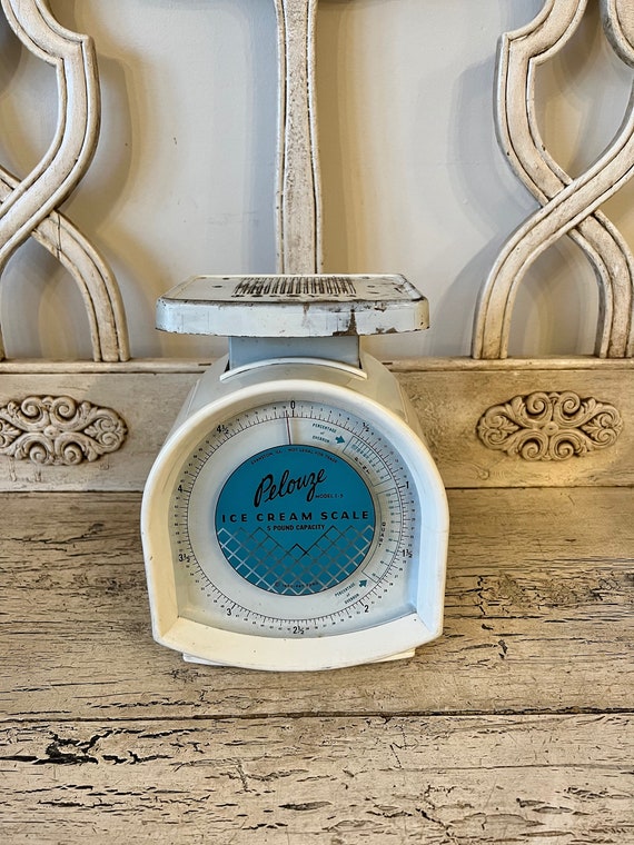 Vintage Ice Cream Scale Retro Blue and White Pelouze Ice | Etsy