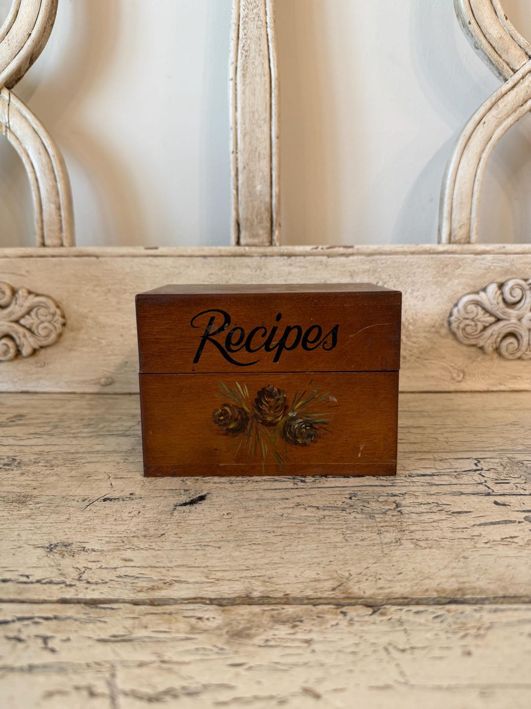 Rustic Recipe Box - Small Hinged Wooden Box - Index Card Box - Etsy