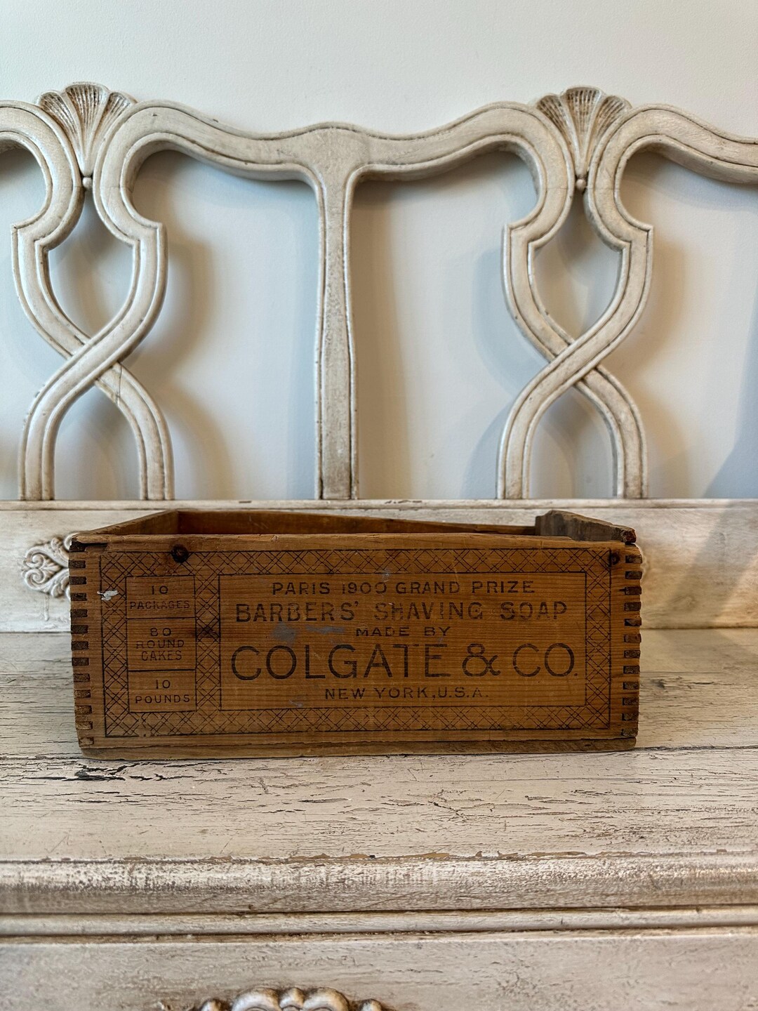 Vintage Rustic Wooden Box - Colgate & Co Shaving Soap - Early 1900s ...