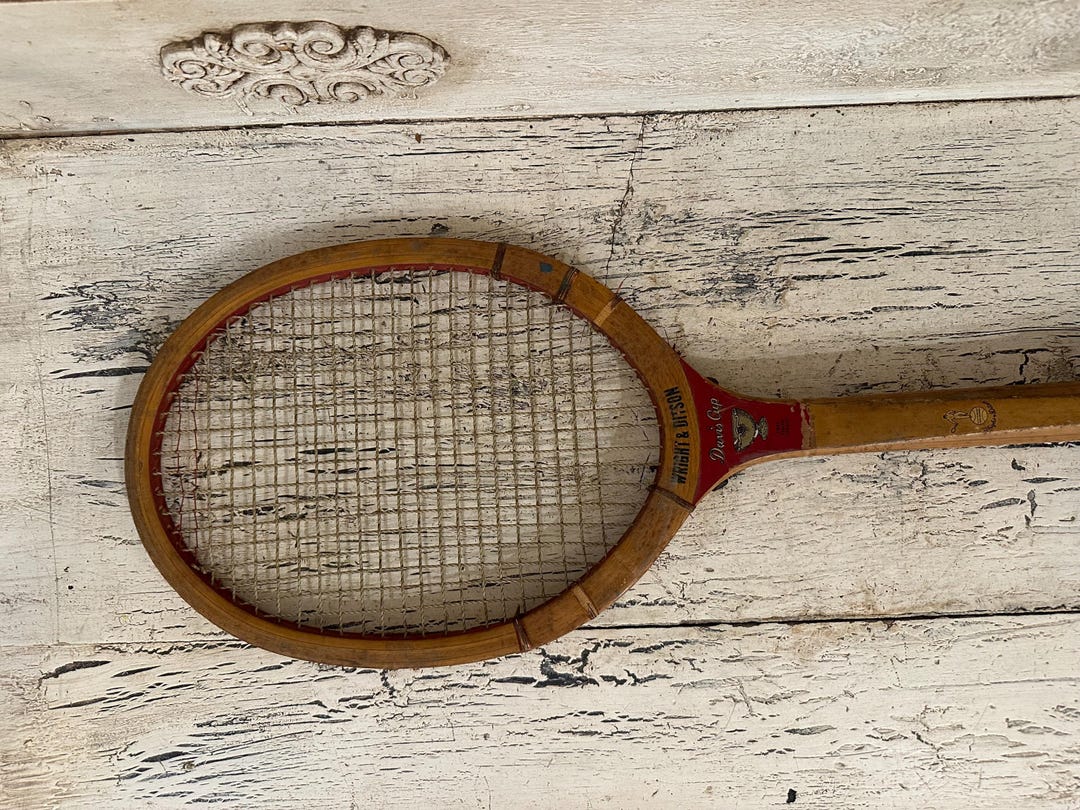 Vintage Wooden Tennis Racket - Distressed, Rustic Racket for Decor - Etsy