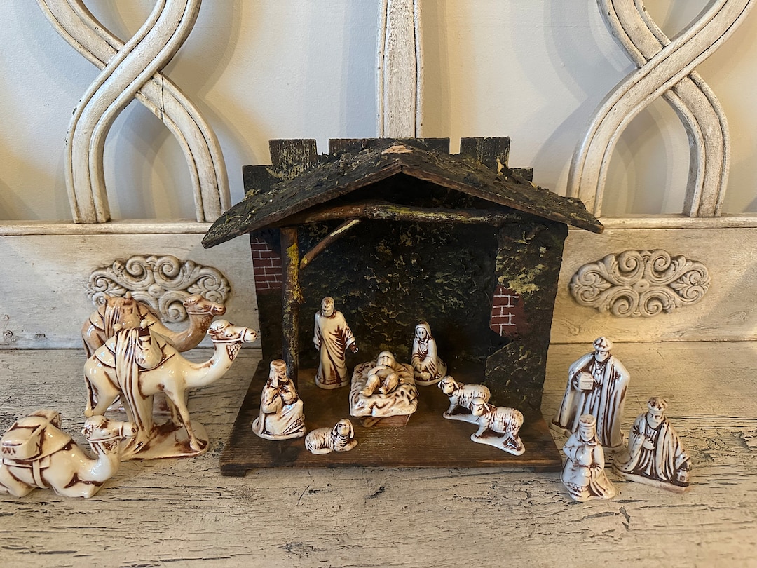 Vintage Nativity Set - Pretty, Rustic and Retro - Ceramic Pieces - Soft ...