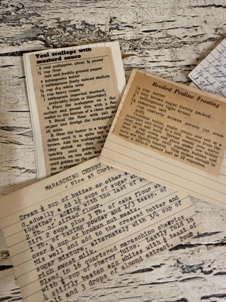 25 Vintage Recipe Cards - Hand Written, Hand Typed and Clipped - 1940's ...