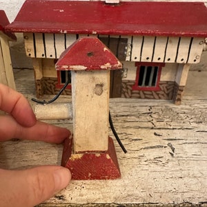 Vintage Model Train Set Houses and Buildings Folk Art Hand Made Rustic ...