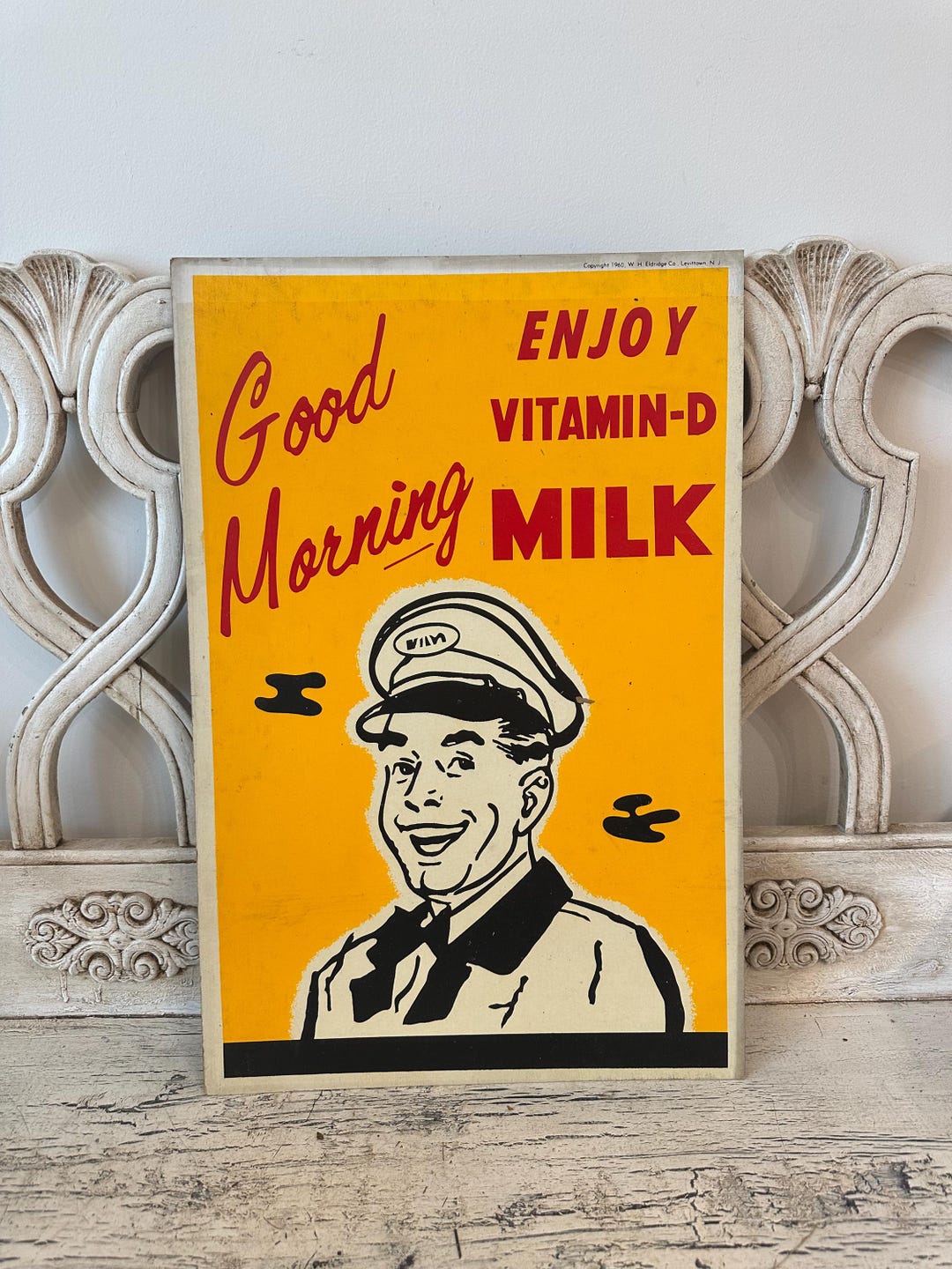 Vintage Grocery Store Advertising Poster - Vintage Milk Sign ...