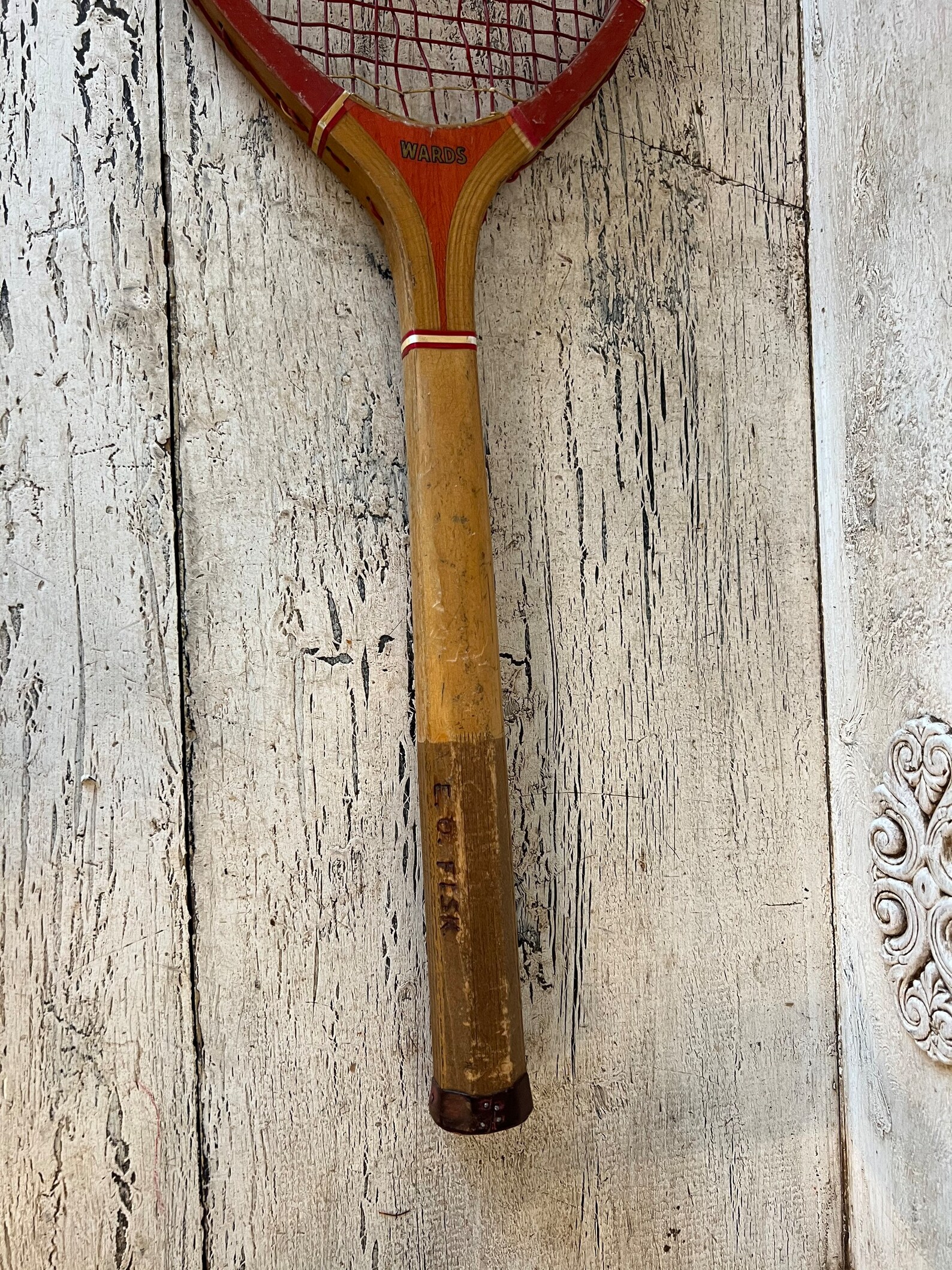 Antique Wooden Tennis Racket Beautiful 1920s Wards - Etsy