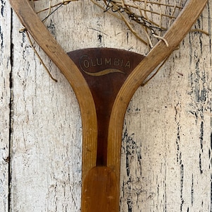 Antique Wooden Tennis Racket Beautiful, 1920s Wright & Ditson Columbia ...