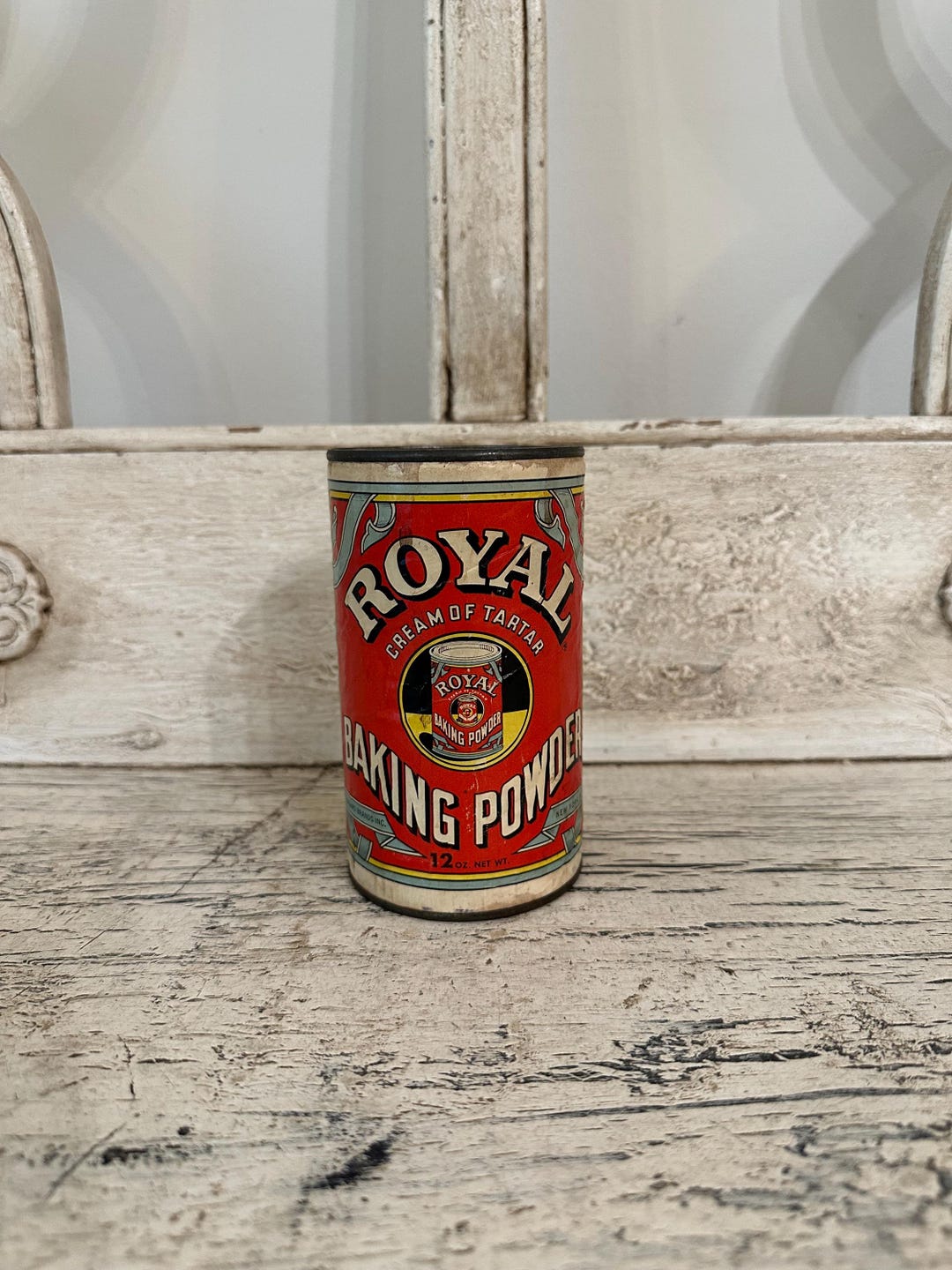 Vintage Baking Powder Canister Tin - Royal Baking Powder - Rustic ...
