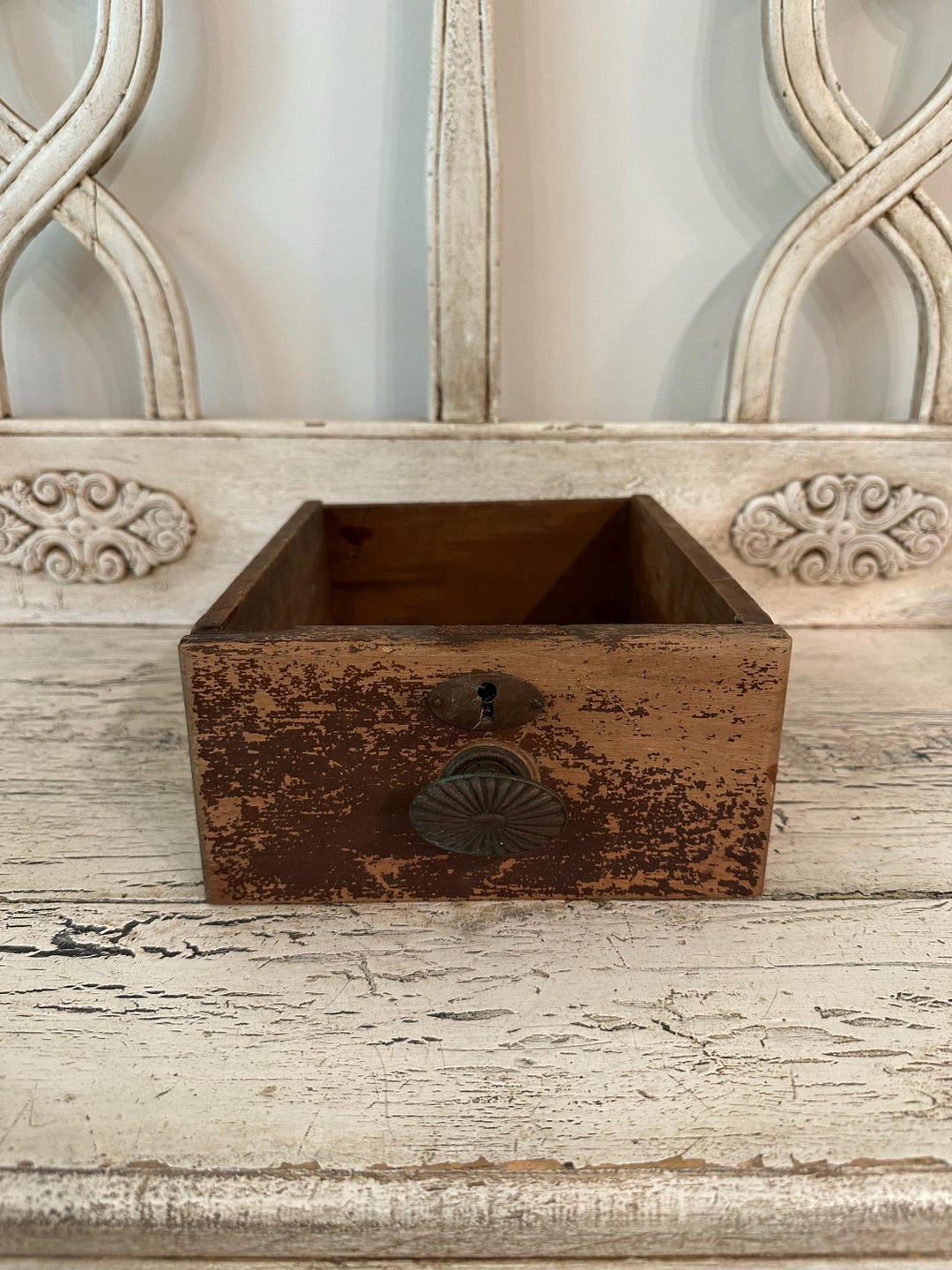 Vintage Wooden Drawer - Pretty, Small Wooden Drawer for Storage or ...