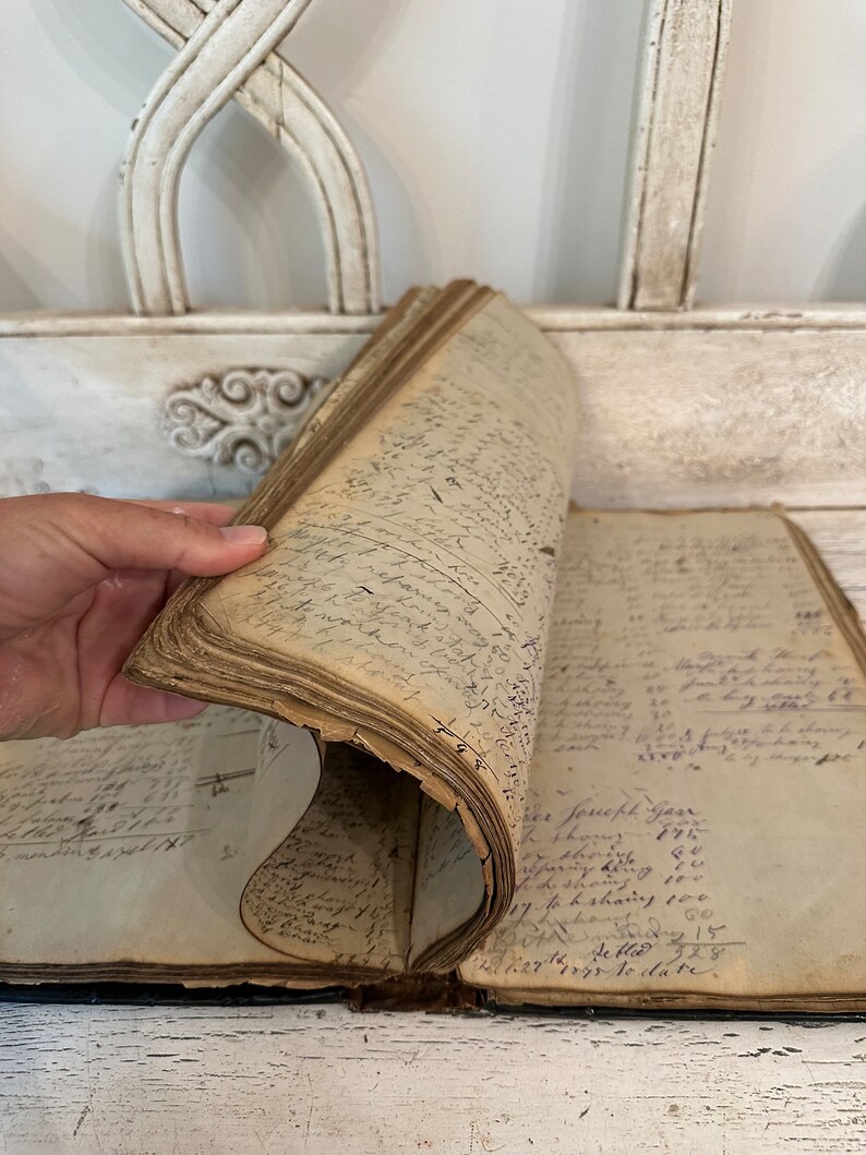 Antique Ledger - 1860's - Black Smith's Ledger - Civil War Era ...