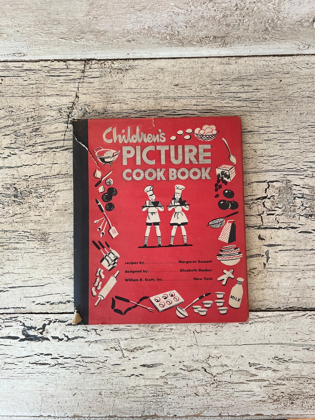 Vintage Tattered Children's Cook Book - Children's Picture Cook Book ...