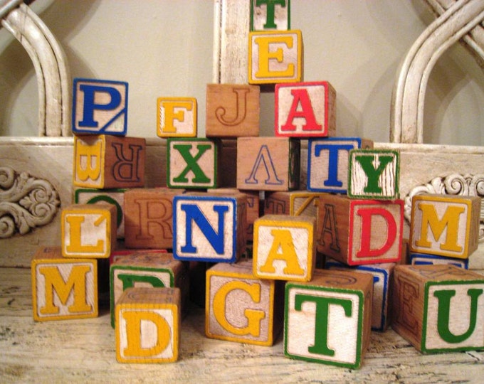 Collection of 36 Vintage Alphabet Blocks - Etsy