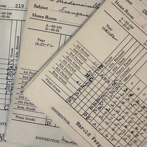Vintage School Report Cards 1950s - Etsy