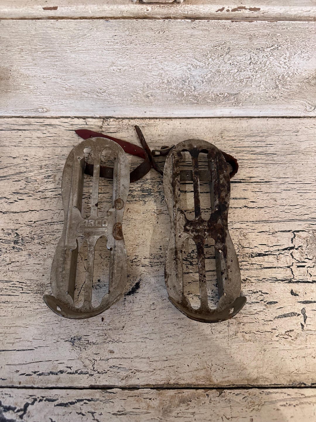Antique Vintage Ice Skates - Rustic Winter Decor - Etsy
