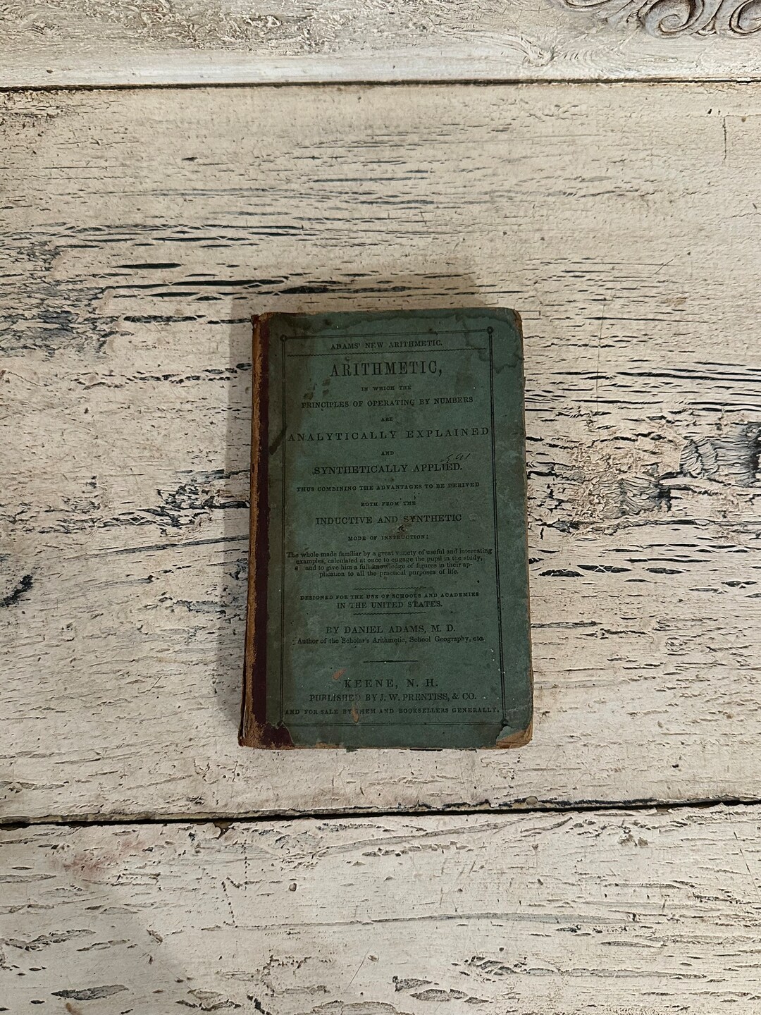 Antique School Math Book - Adam's New Arithmetic, 1827 - Tattered and ...