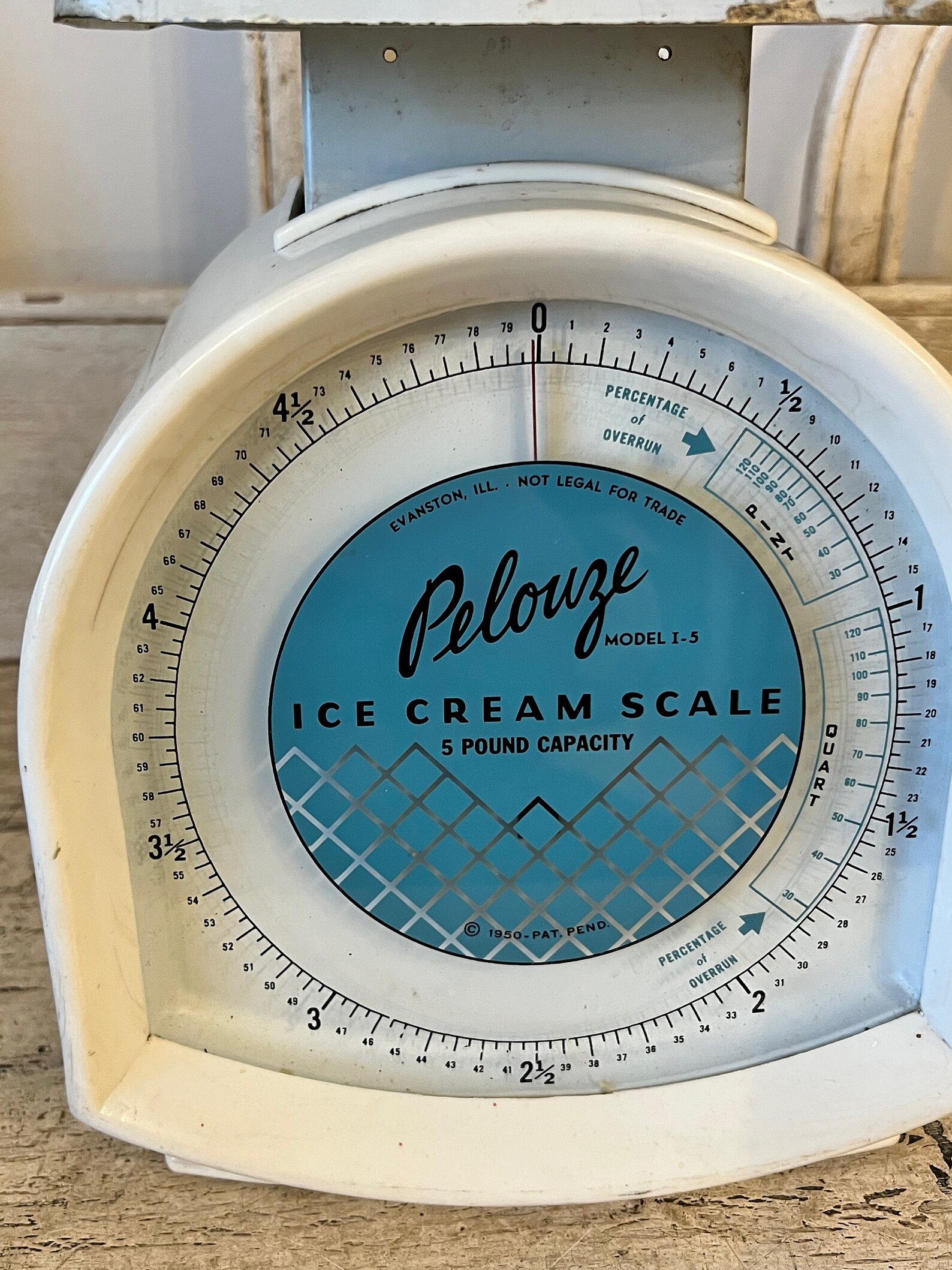 Vintage Ice Cream Scale Retro Blue and White Pelouze Ice | Etsy