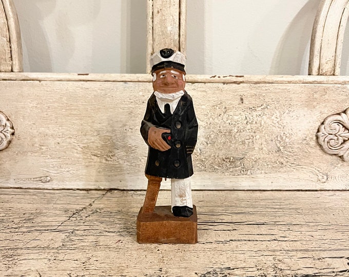 Vintage Wooden Sea Captain - 5 Inches - Nautical Decor - Etsy
