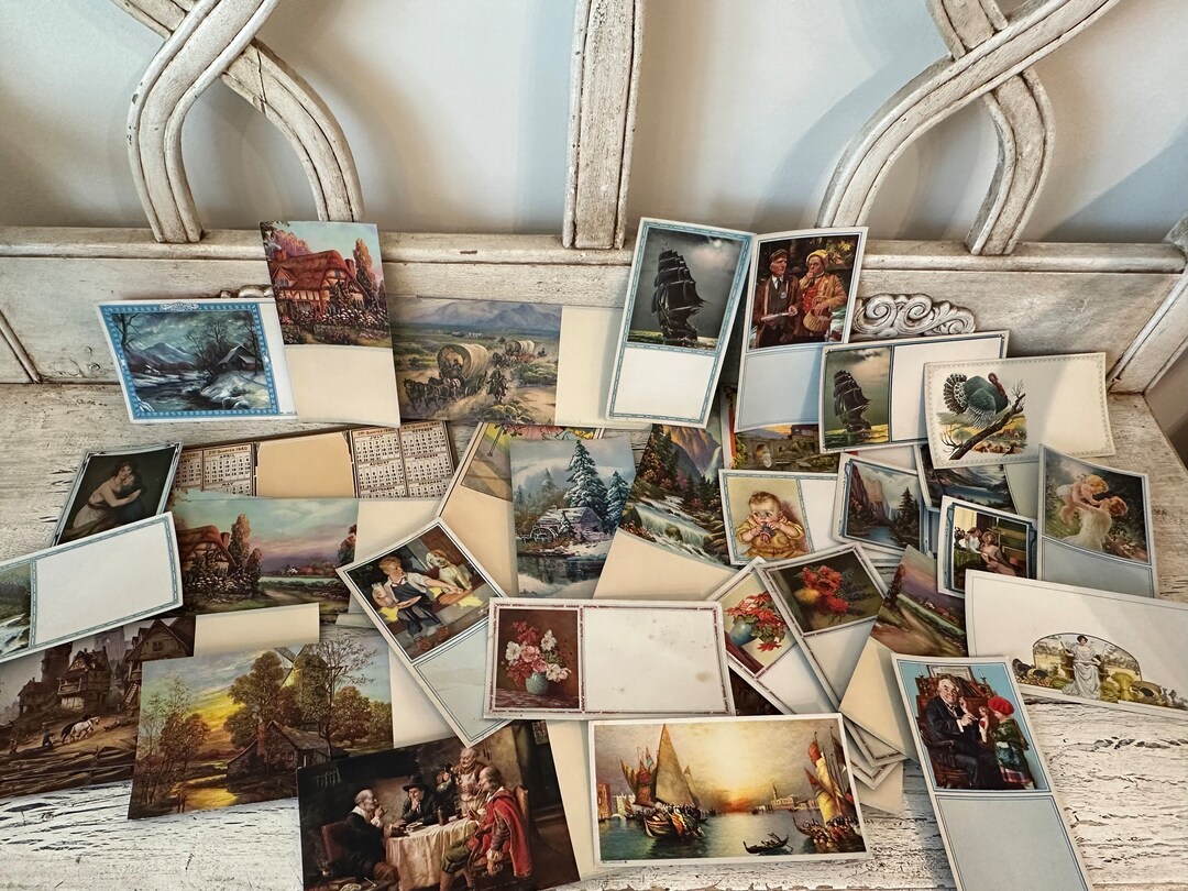 Lot of 1940s Lithograph Printed Blotter and Calendar Samples - Gorgeous ...