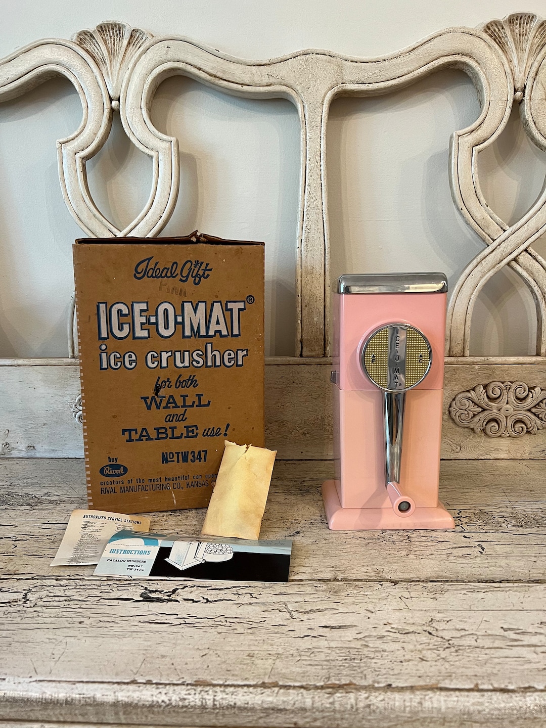 Retro Ice-o-mat Ice Crusher - Pink - Original Box and Hardware - Great ...