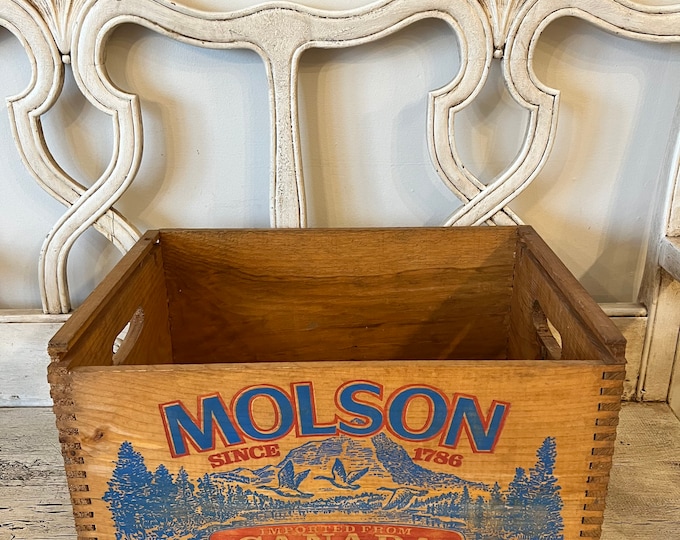 Vintage, Rustic Wooden Crate - Molson Beer - Authentic Farmhouse ...
