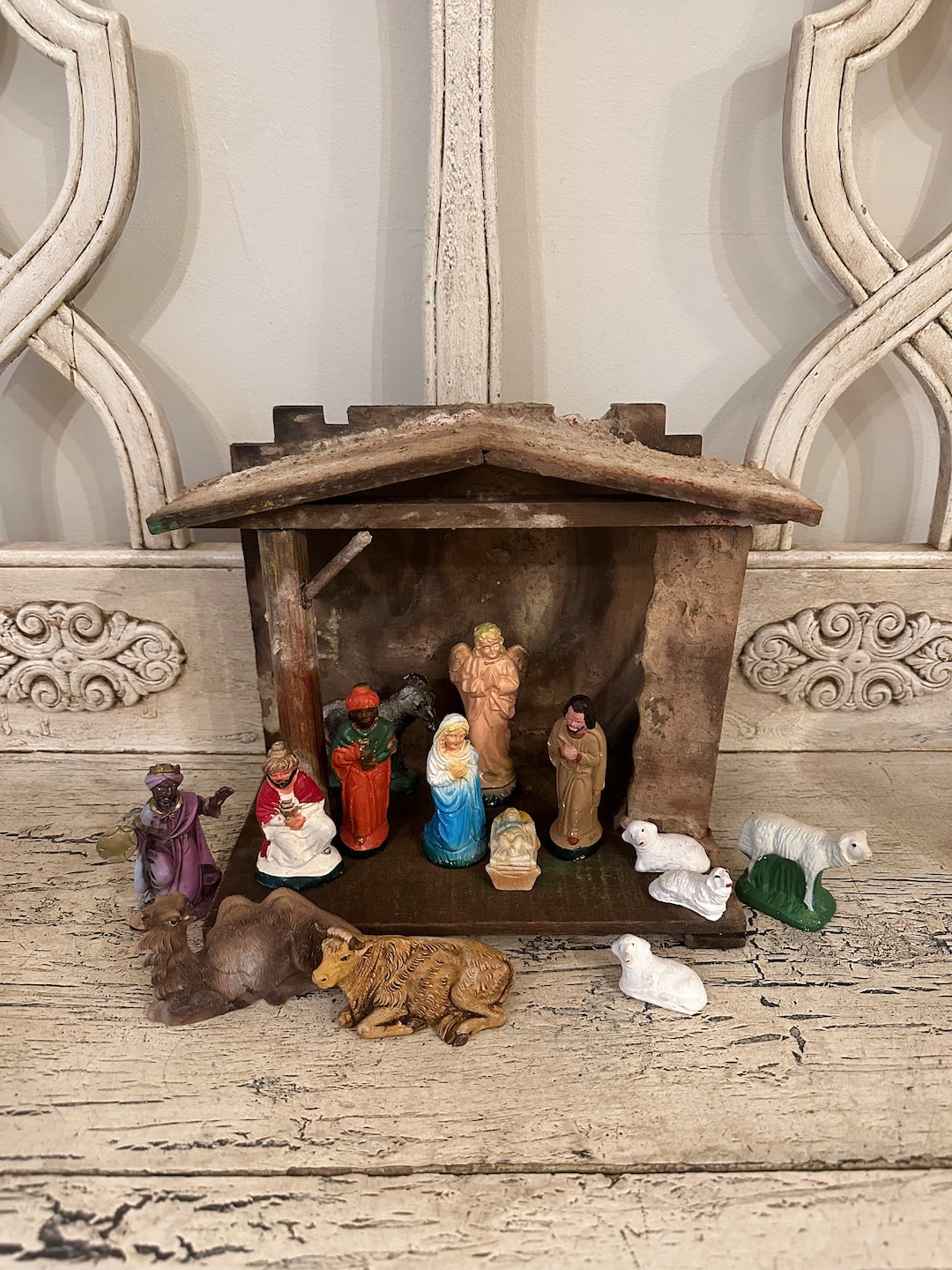 Vintage Nativity Set - Pretty, Rustic and Retro - Mixed Set - Etsy