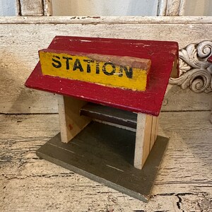 Vintage Model Train Set Houses and Buildings Folk Art Hand Made Rustic ...