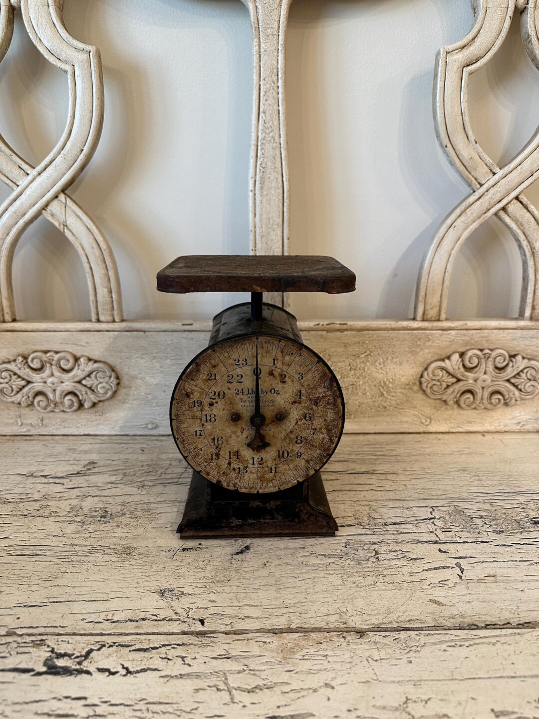 Vintage Kitchen Scale - Flag Decal on Side - Patriotic, Rustic ...