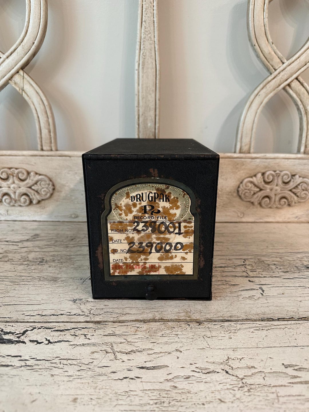 Vintage Metal Storage Box - Rustic Drugpak Prescription Filing Box - Etsy