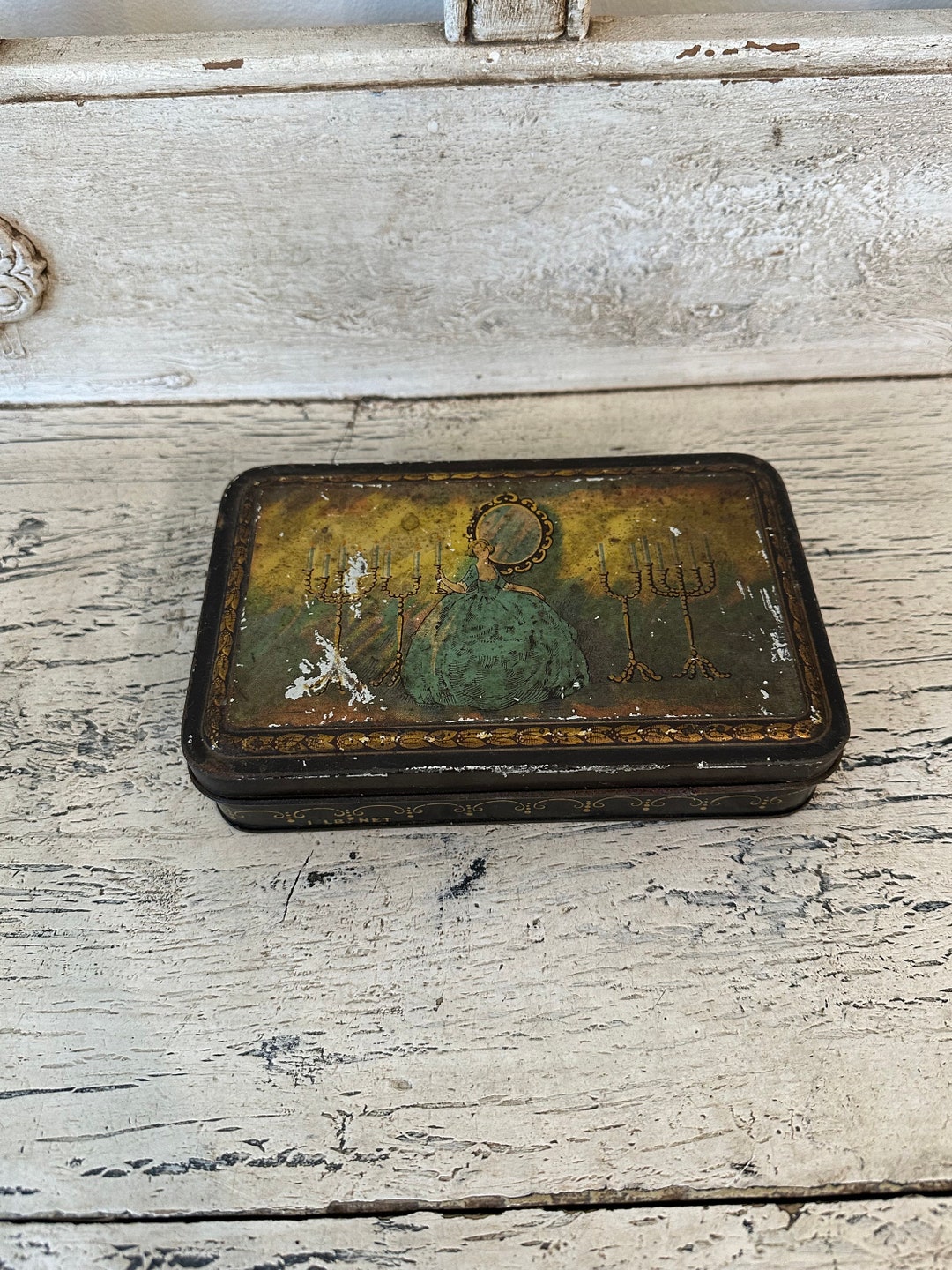 Vintage Loft Candy Tin - 1920s - Rustic and Distressed - Pretty - Etsy