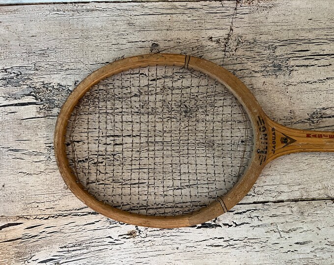 Vintage Wooden Tennis Racket - King Jaguar - Extra Distressed, Rustic ...
