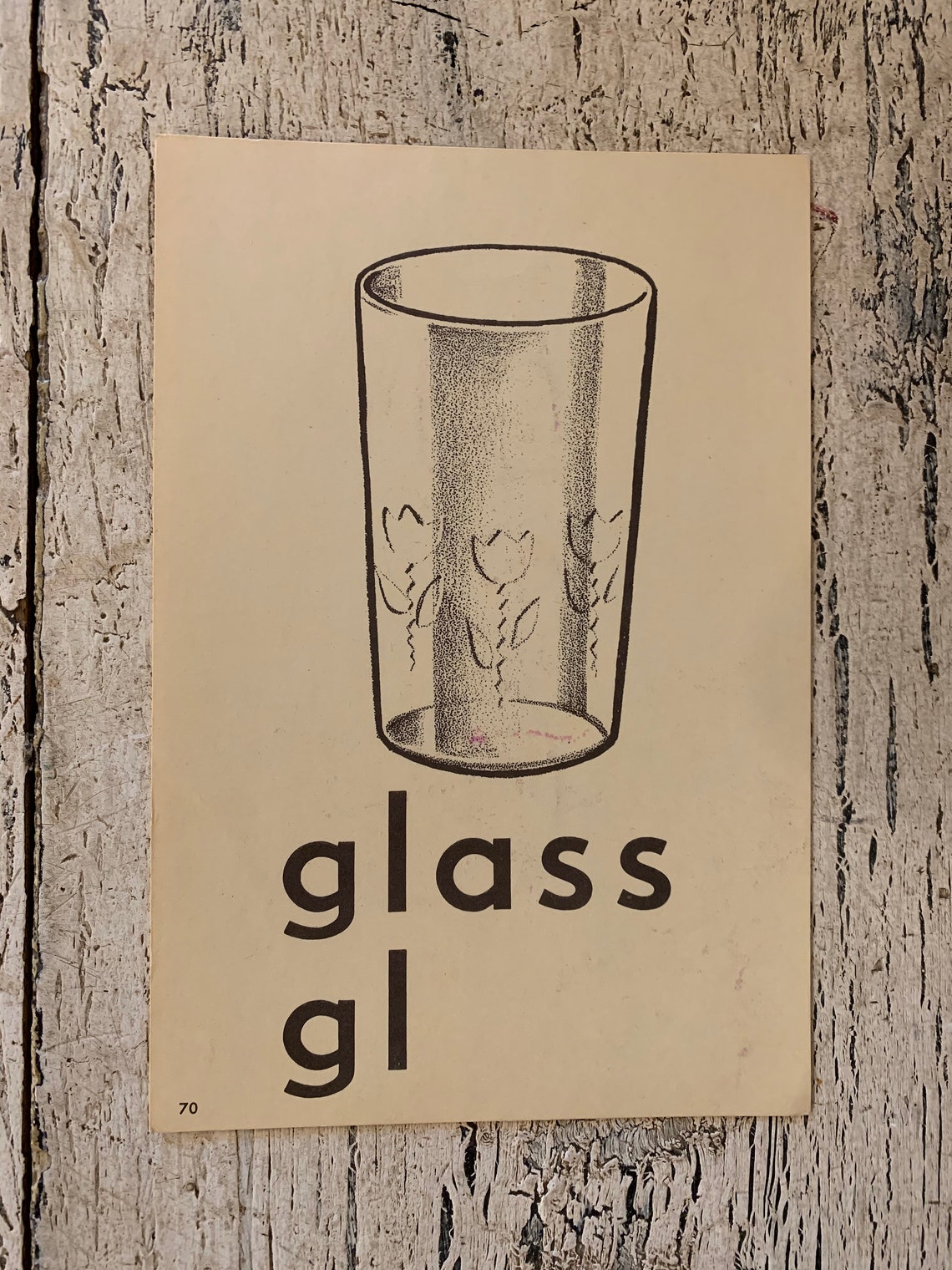 Vintage Alphabet Flash Card Letter G for Glass GL Picture - Etsy
