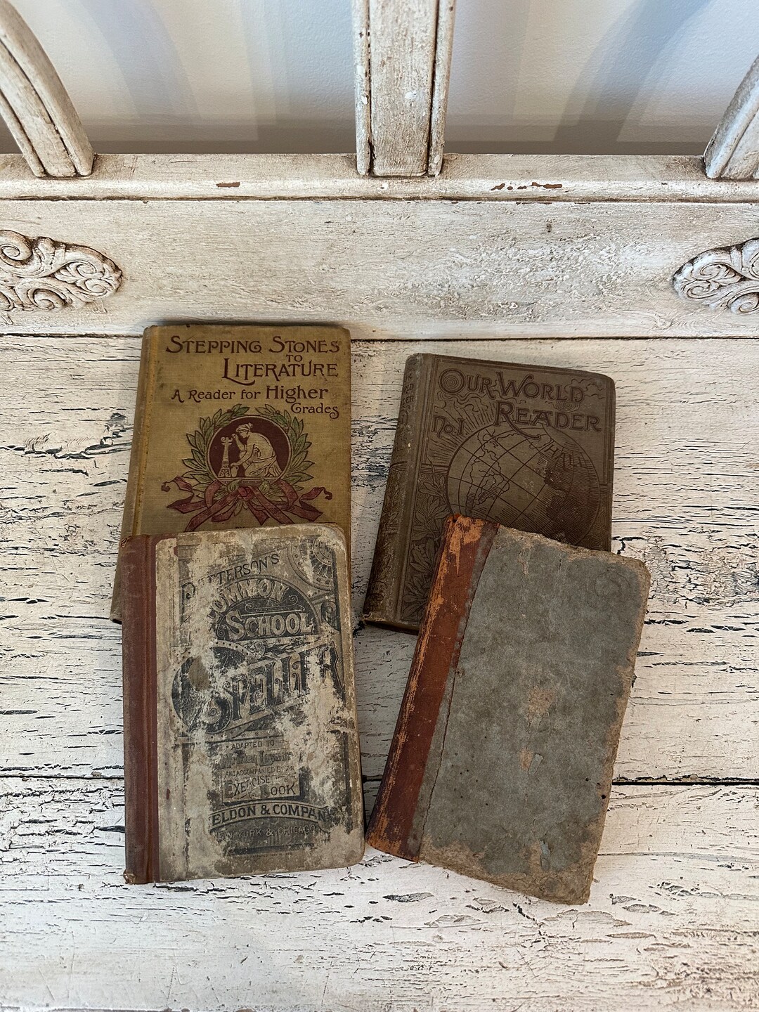 Antique School Reading and Spelling Textbooks 1810 1890s Distressed ...