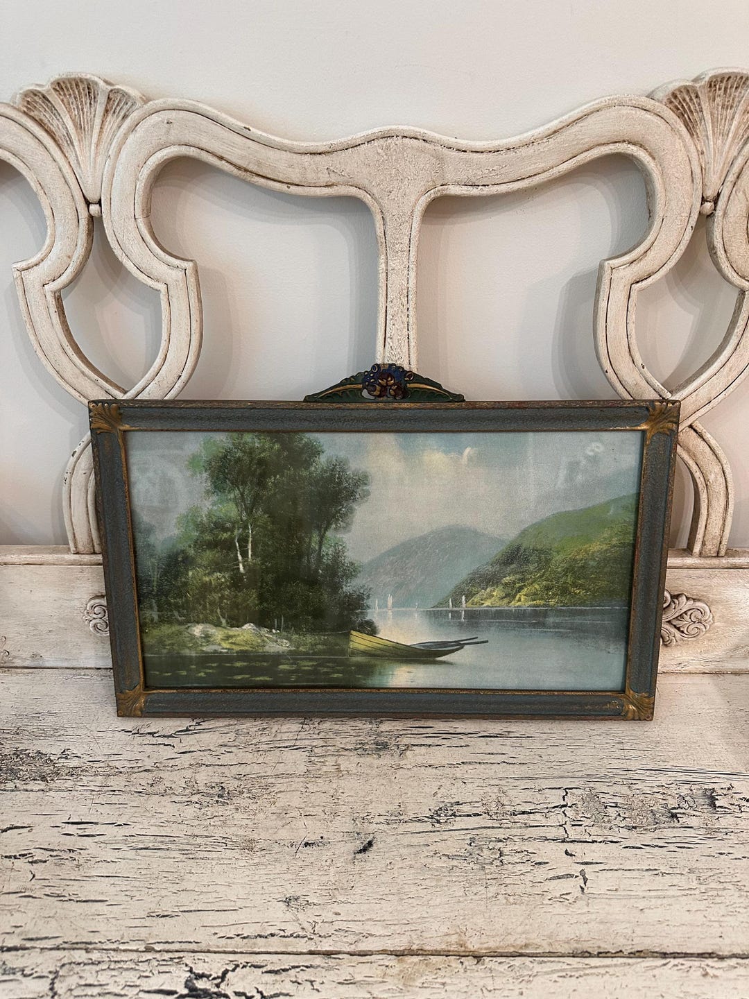 Vintage 1930s Litho Landscape Print - Beautiful Deco Art Print in ...