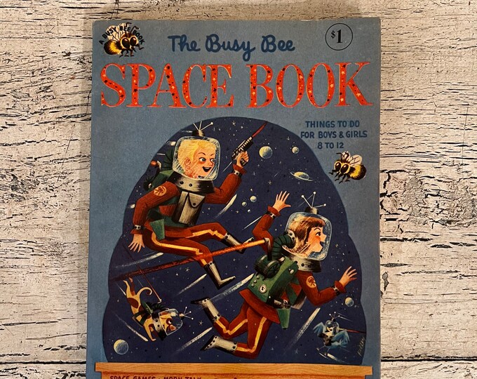 The Busy Bee Space Book - 1950s Kid's Coloring and Activity Book ...