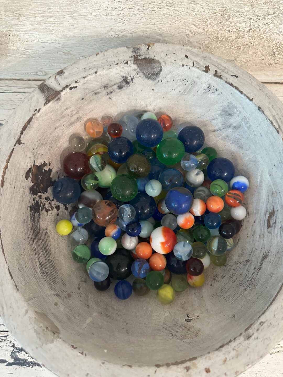 120 Vintage Glass Marbles 2.25 Pounds of Marbles Assorted Sizes and ...