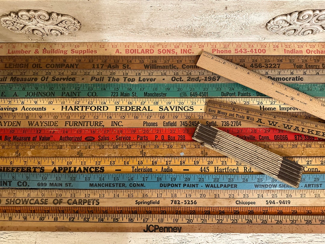 16 Vintage Wooden Yard Sticks and Rulers Assorted Styles Fun ...