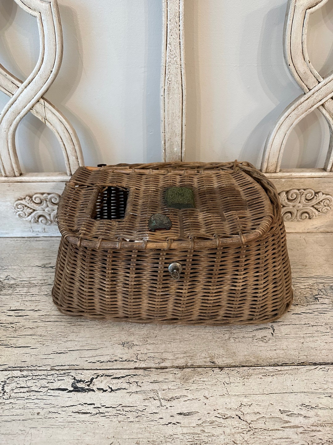Vintage Fishing Creel Basket - Rustic, Distressed - Great Cabin Decor ...
