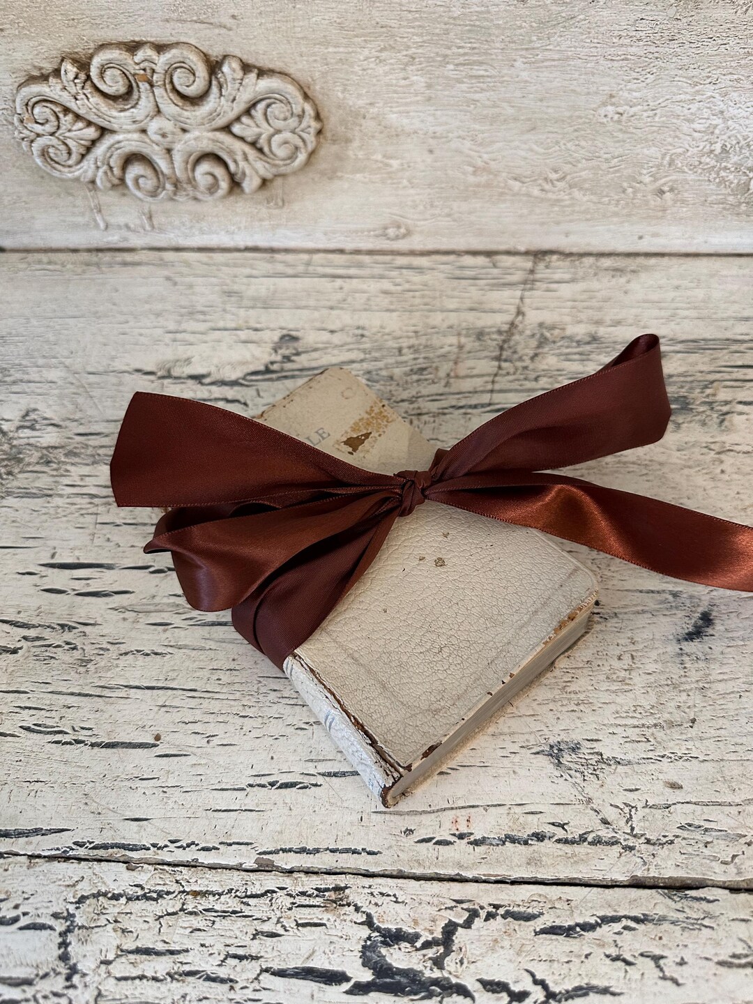 Vintage Distressed Bible - Pretty Creamy Off-white Color - Tattered ...